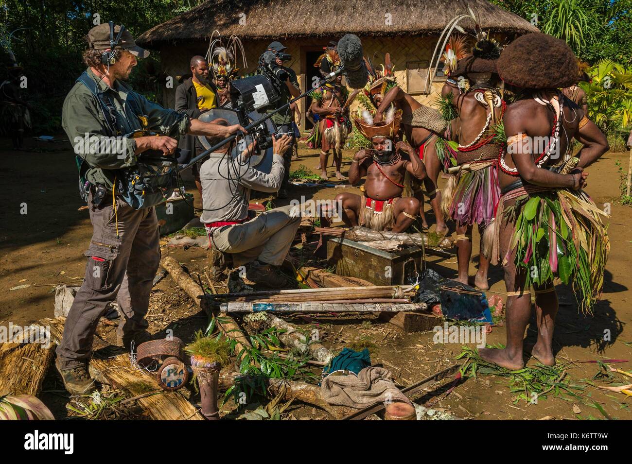 Papua New Guinea, Hela province, Huli tribe, Tari area, Kobe Tumbiali ...