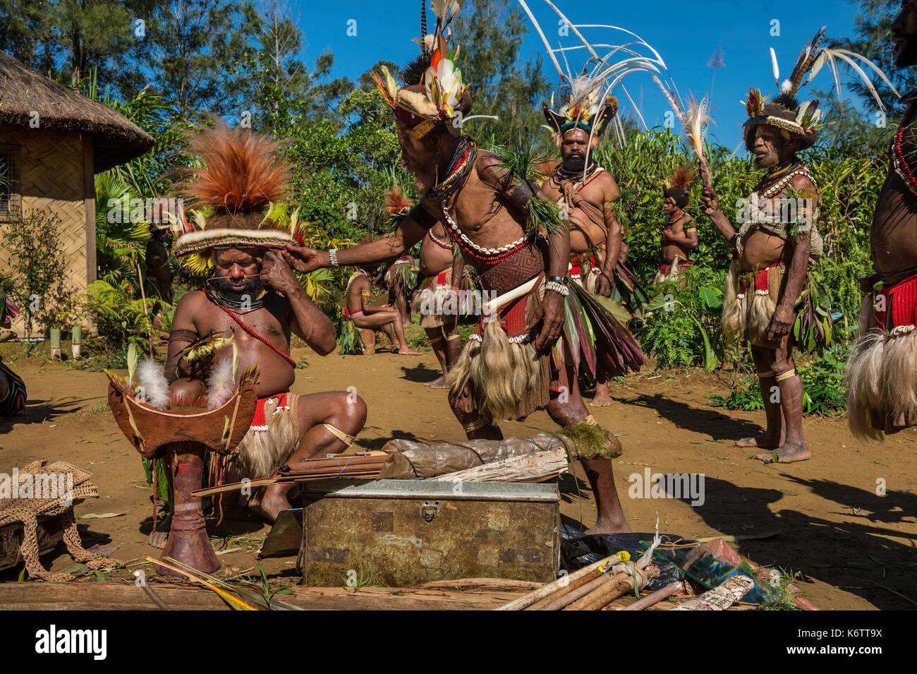 Papua New Guinea, Hela province, Huli tribe, Tari area, Kobe Tumbiali ...