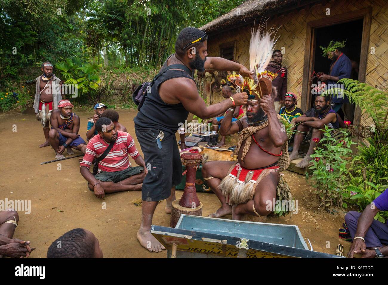 Papua New Guinea, Hela province, Huli tribe, Tari area, Kobe Tumbiali ...