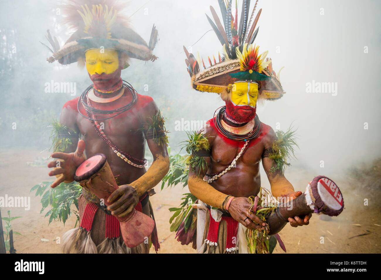 Papua New Guinea, Hela province, Huli tribe, Tari area, Kobe Tumbiali ...