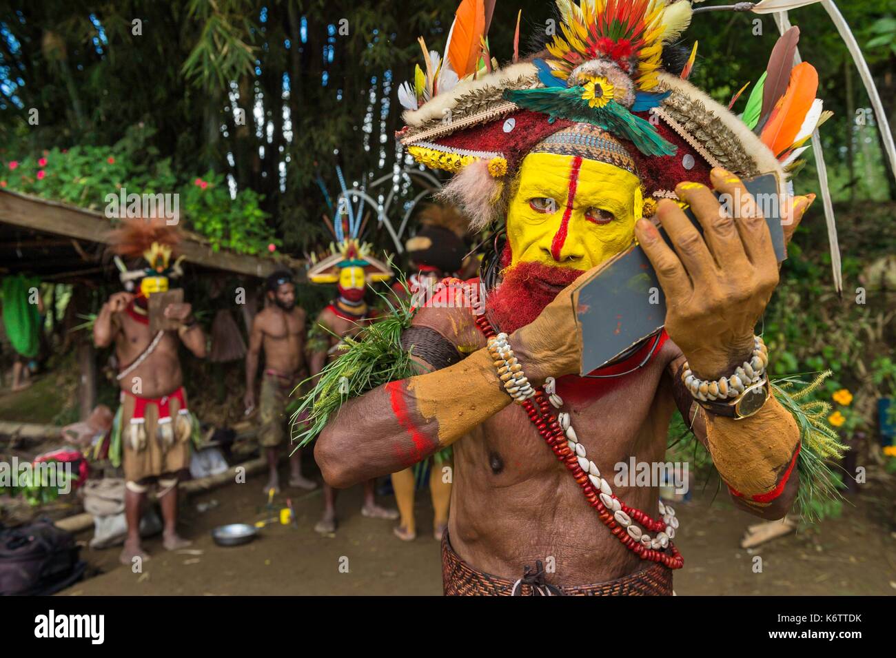 Papua New Guinea, Hela province, Huli tribe, Tari area, Kobe Tumbiali ...