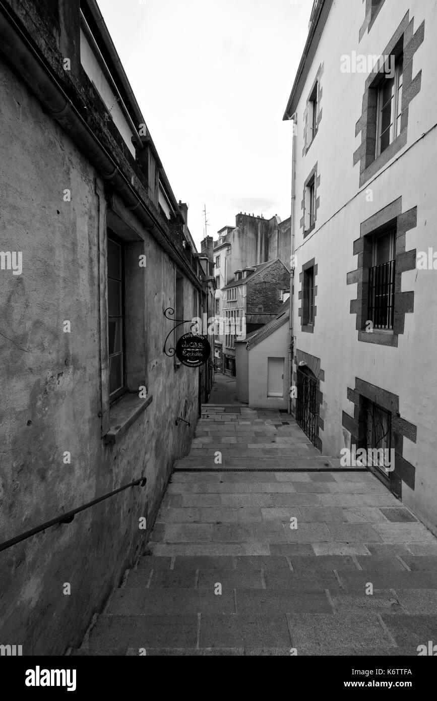 City Street scenes in black and white of the old part of the city Stock ...