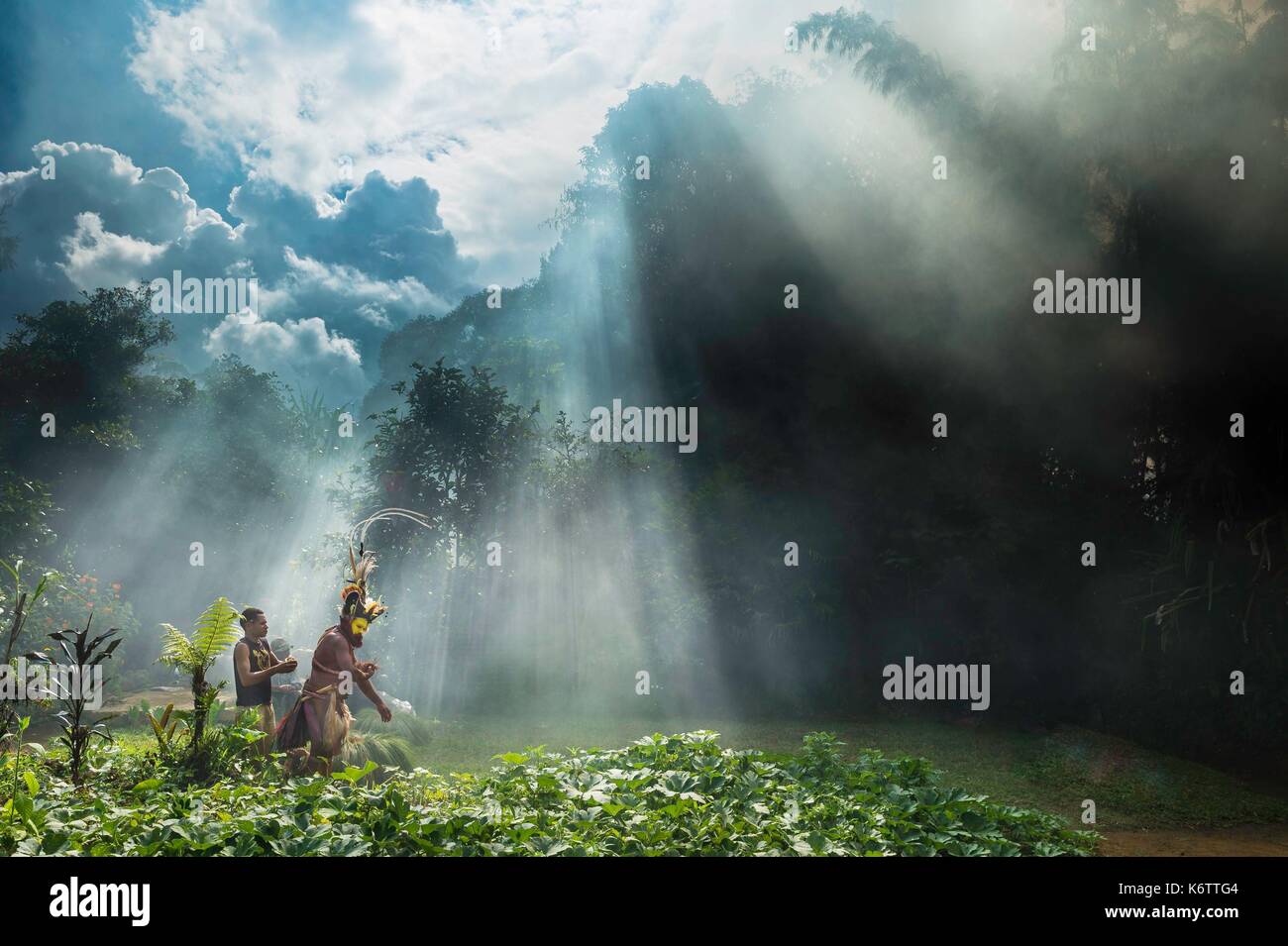 Papua New Guinea, Hela province, Huli tribe, Tari area, Kobe Tumbiali ...