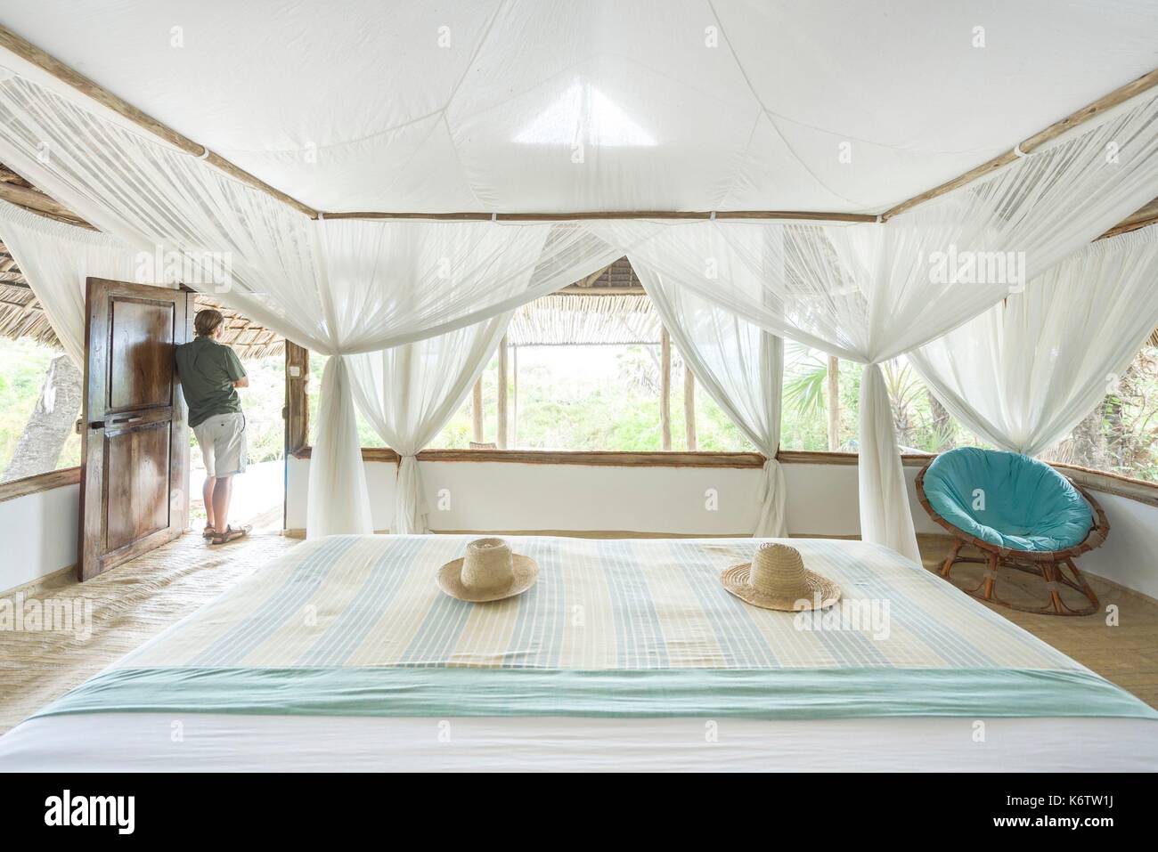 Tanzania, Dar es Salaam, Ras Kutani, room of the Selous Hotel on the ...