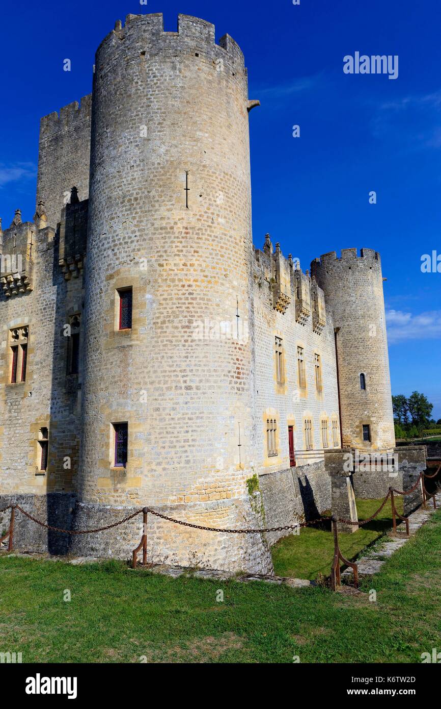France, Gironde, Mazeres, the castle of Roquetaillade, consisting of ...