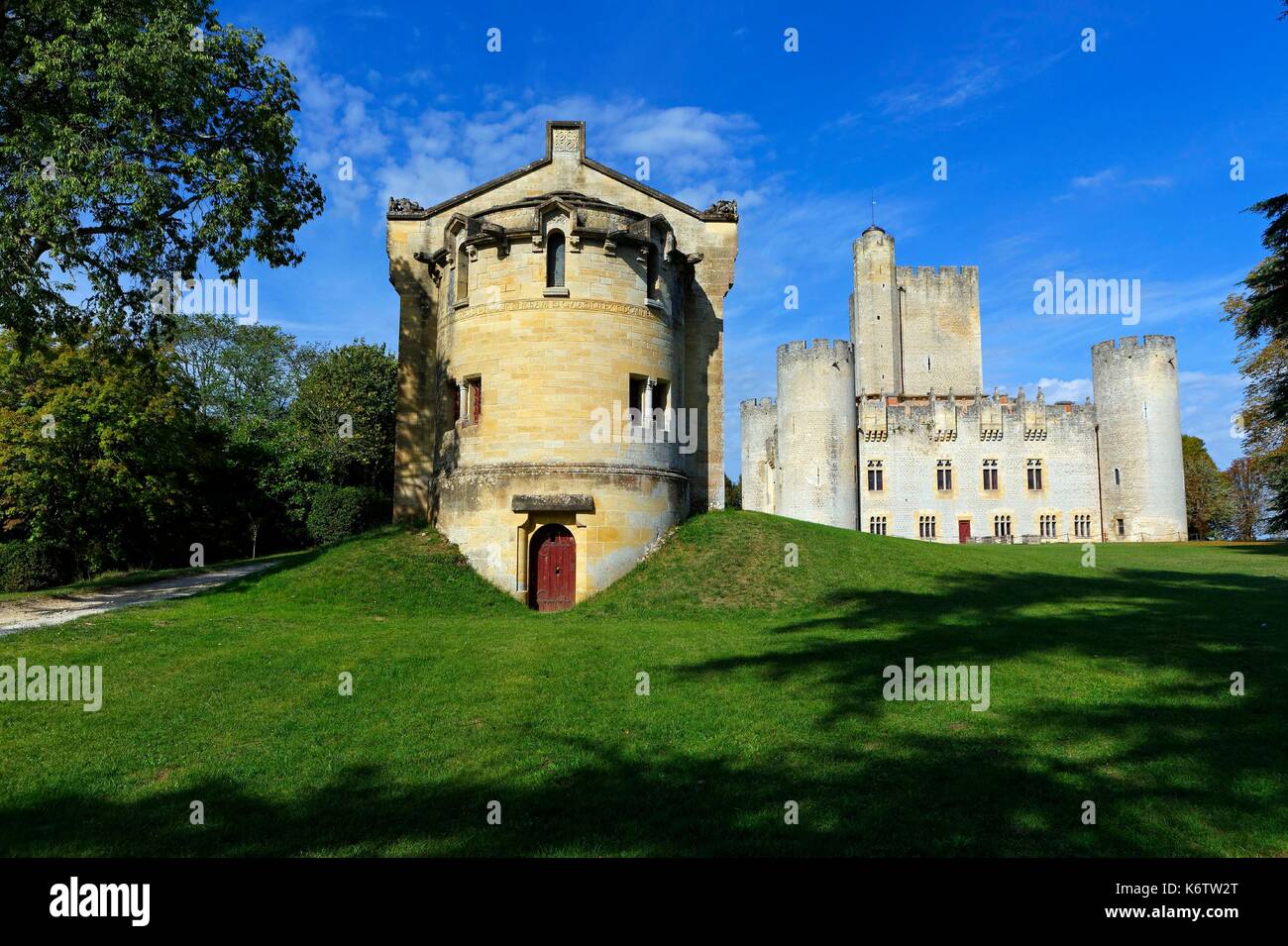 France, Gironde, Mazeres, the castle of Roquetaillade, consisting of ...