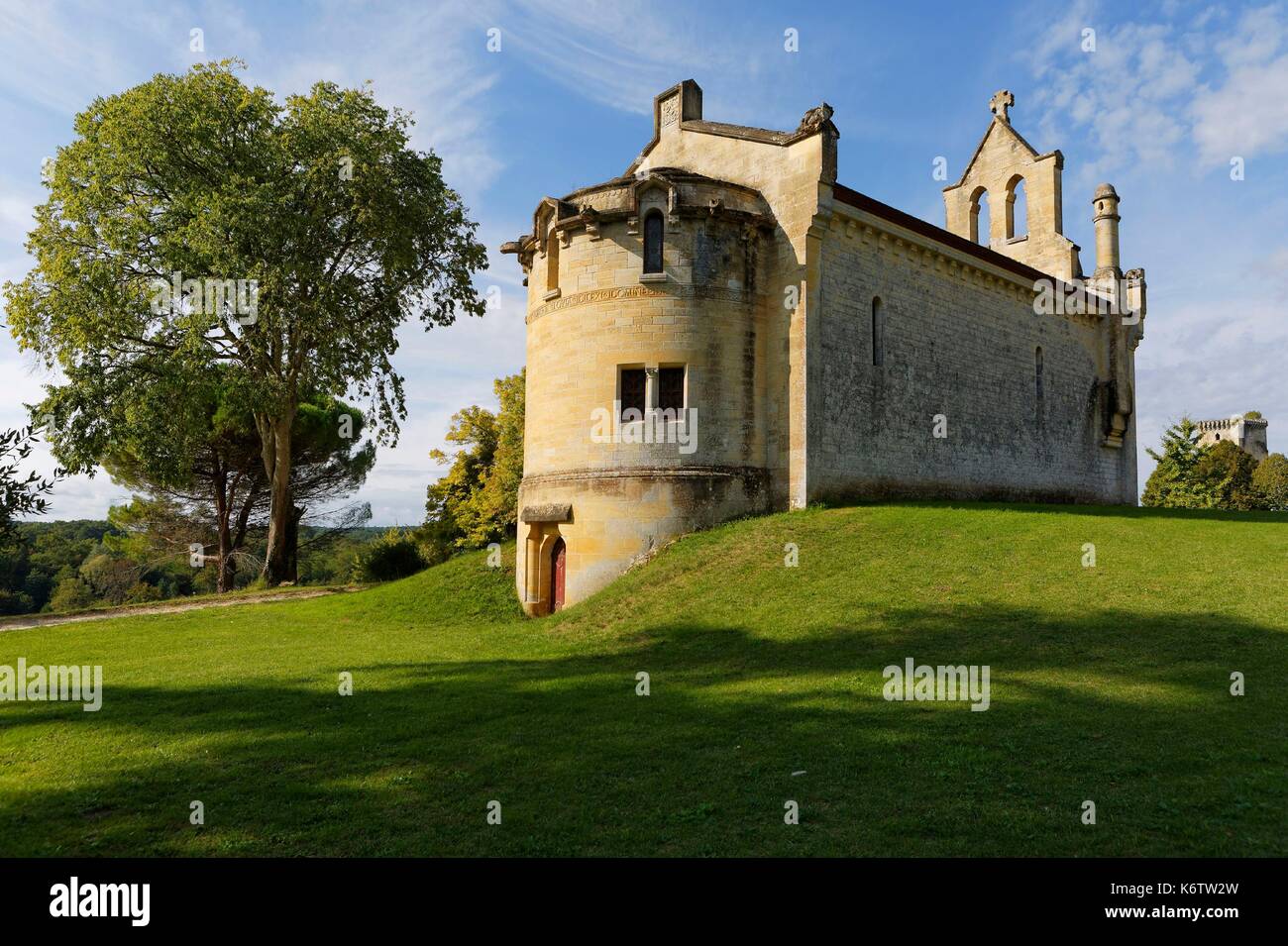 France, Gironde, Mazeres, the castle of Roquetaillade, consisting of ...