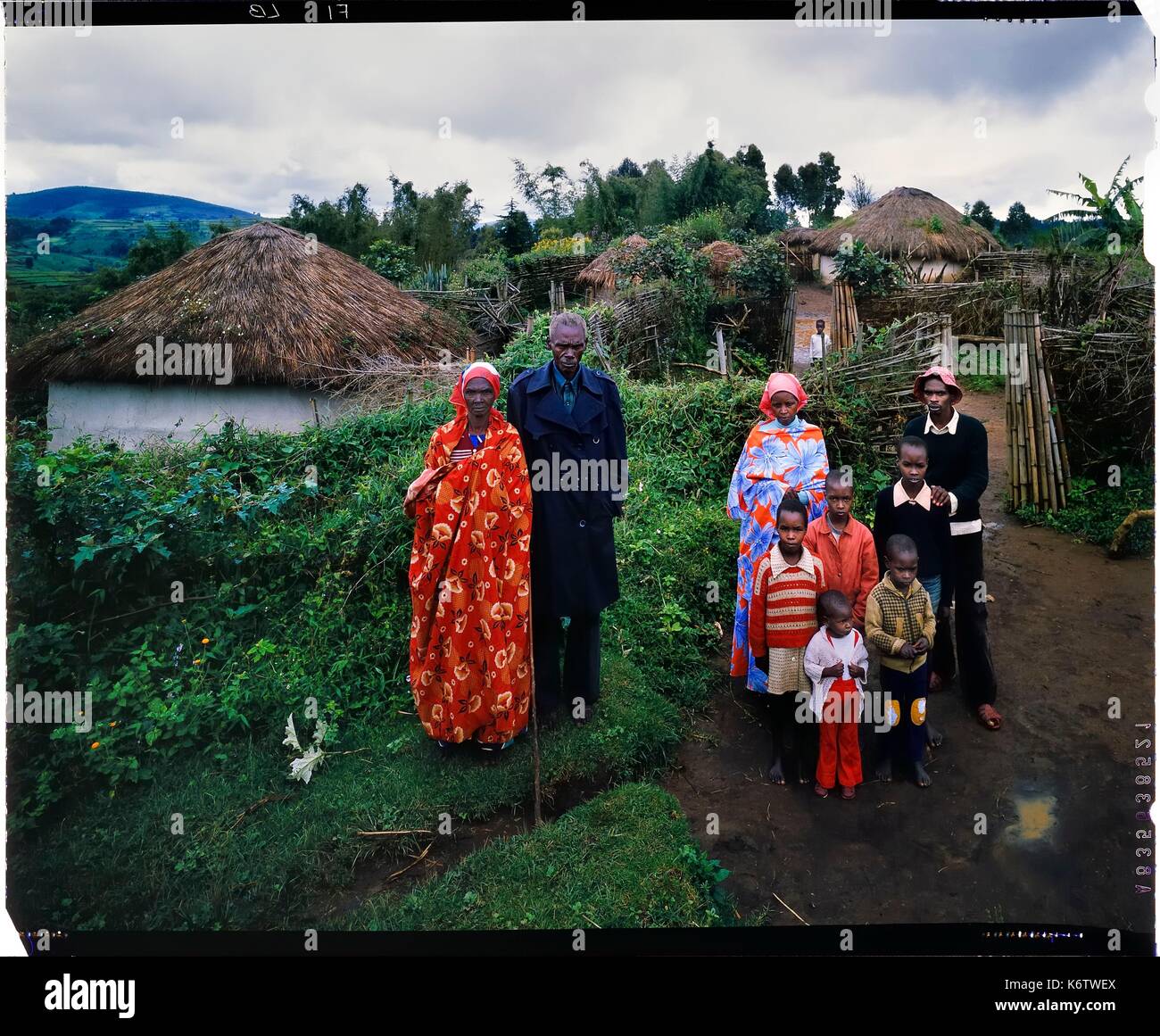 Burundi, Bujumbura Province, Ijenda area, Tutsi family in front of ...