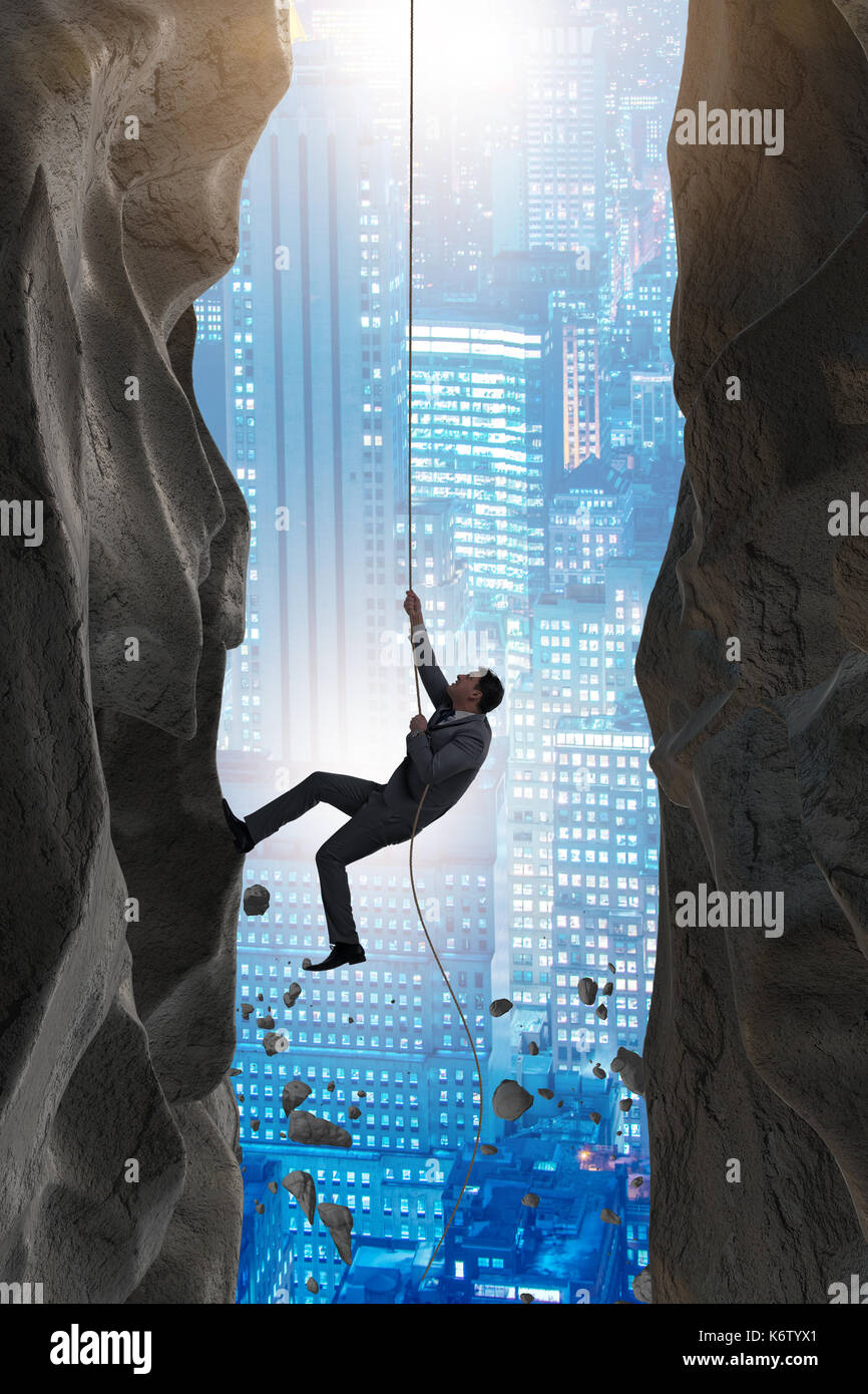 Businessman overcoming challenges in business concept Stock Photo - Alamy