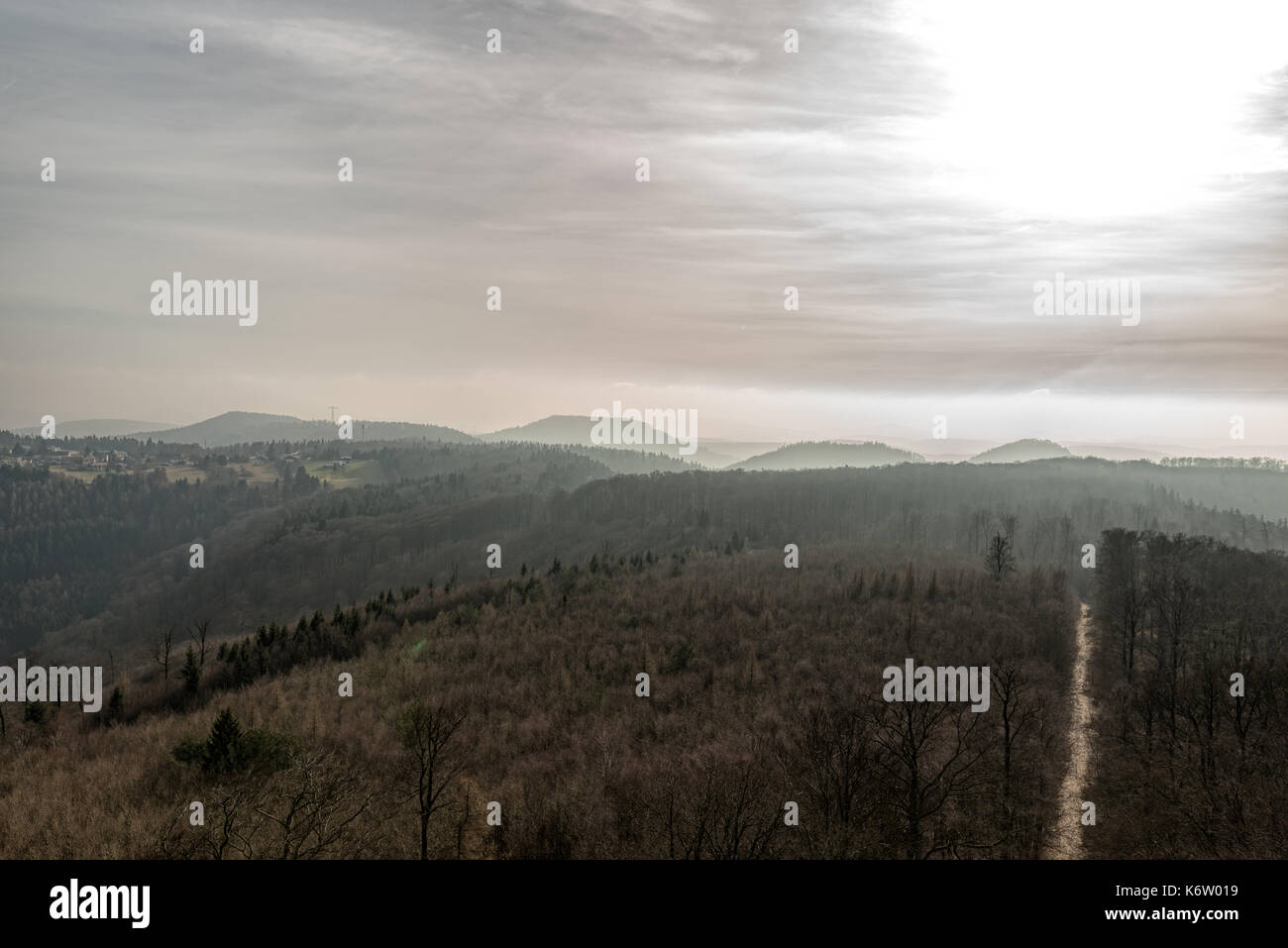 Merzalben, GER, Rheinlandpfalz - February 12, Luitpoldturm im Pfälzer ...