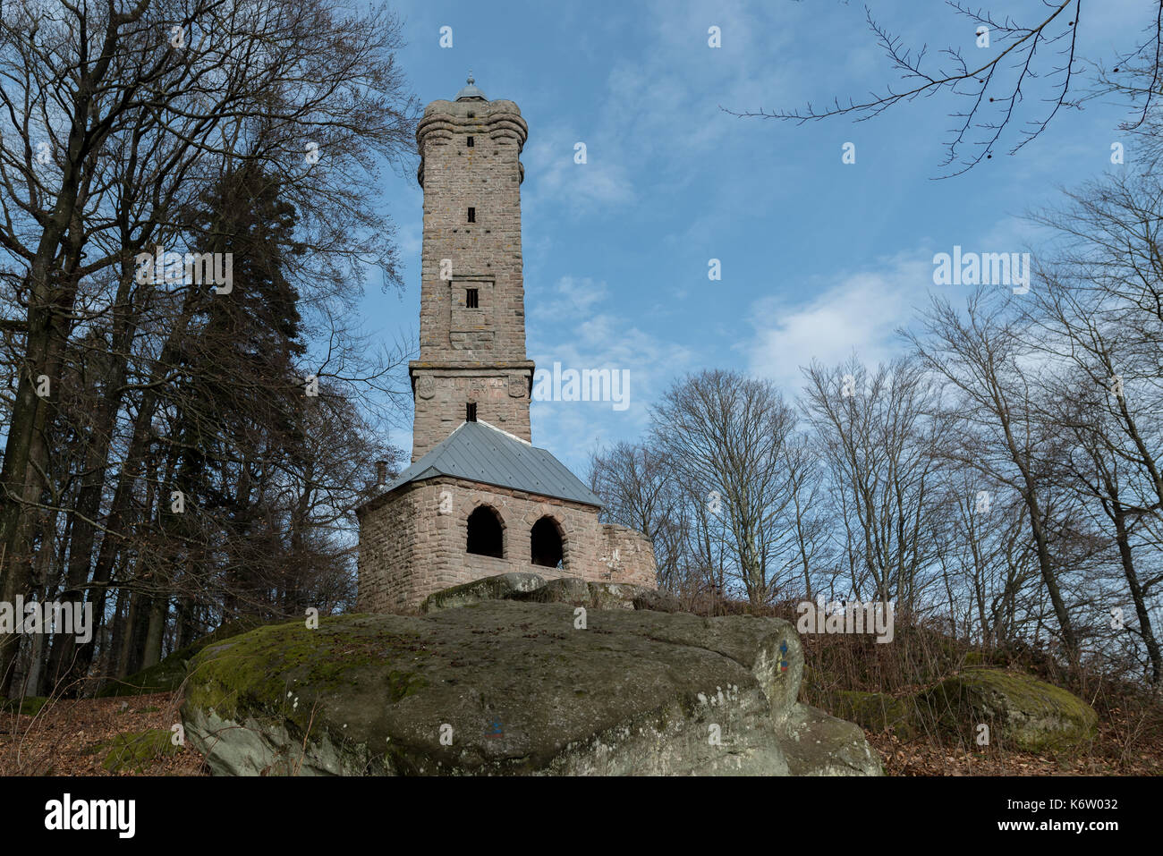 Merzalben, GER, Rheinlandpfalz - February 12, Luitpoldturm im Pfälzer ...