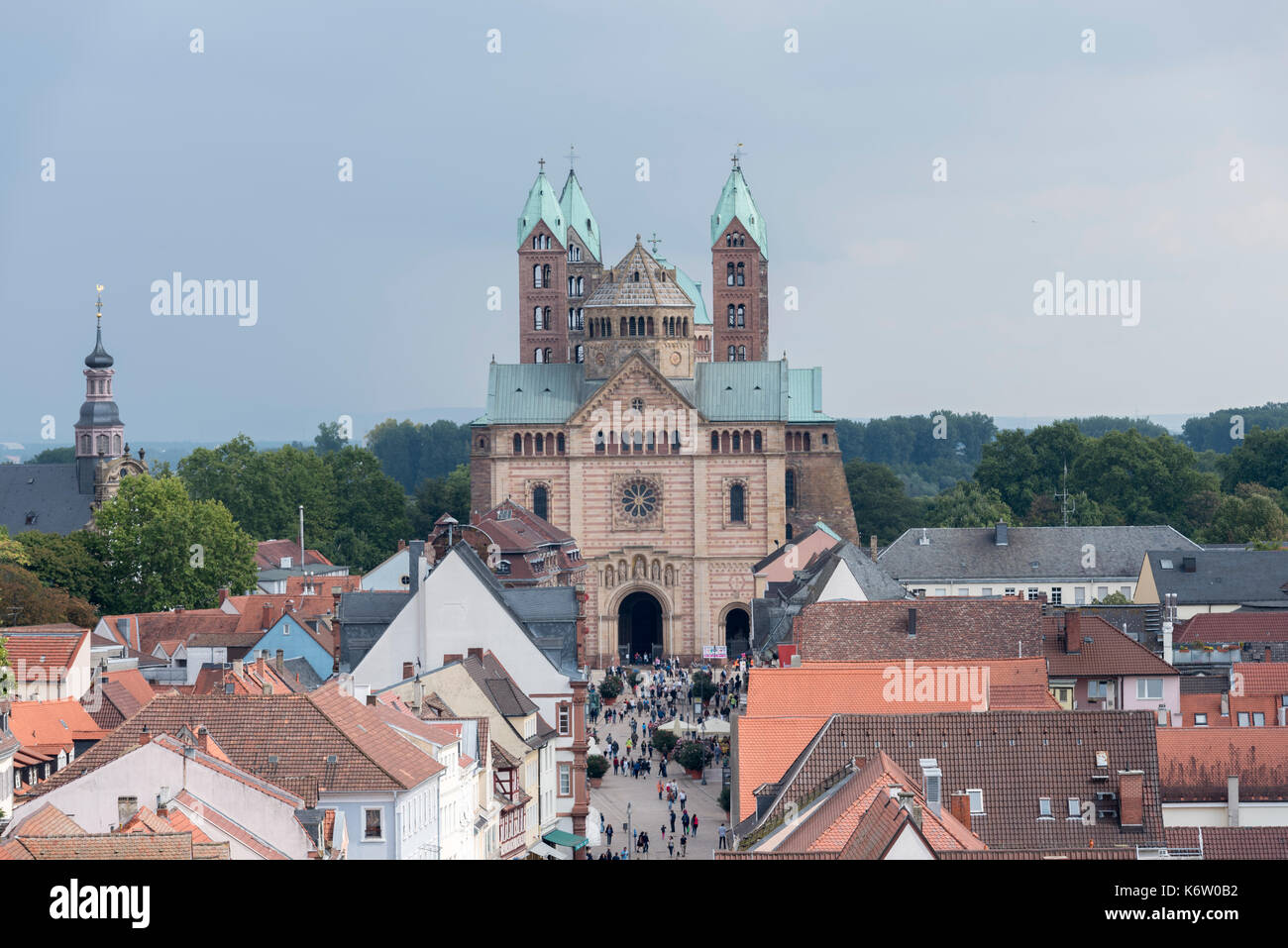 Speyer, GER, Rheinland-Pfalz - September 02, Speyer von Oben, Altpörtel Aussichtsplattform . Im ...