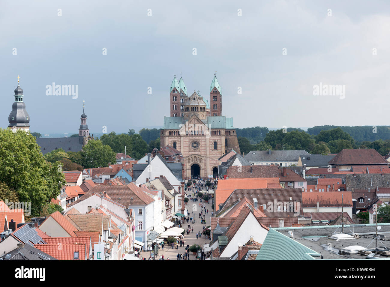 Speyer, GER, Rheinland-Pfalz - September 02, Speyer von Oben, Altpörtel Aussichtsplattform . Im ...