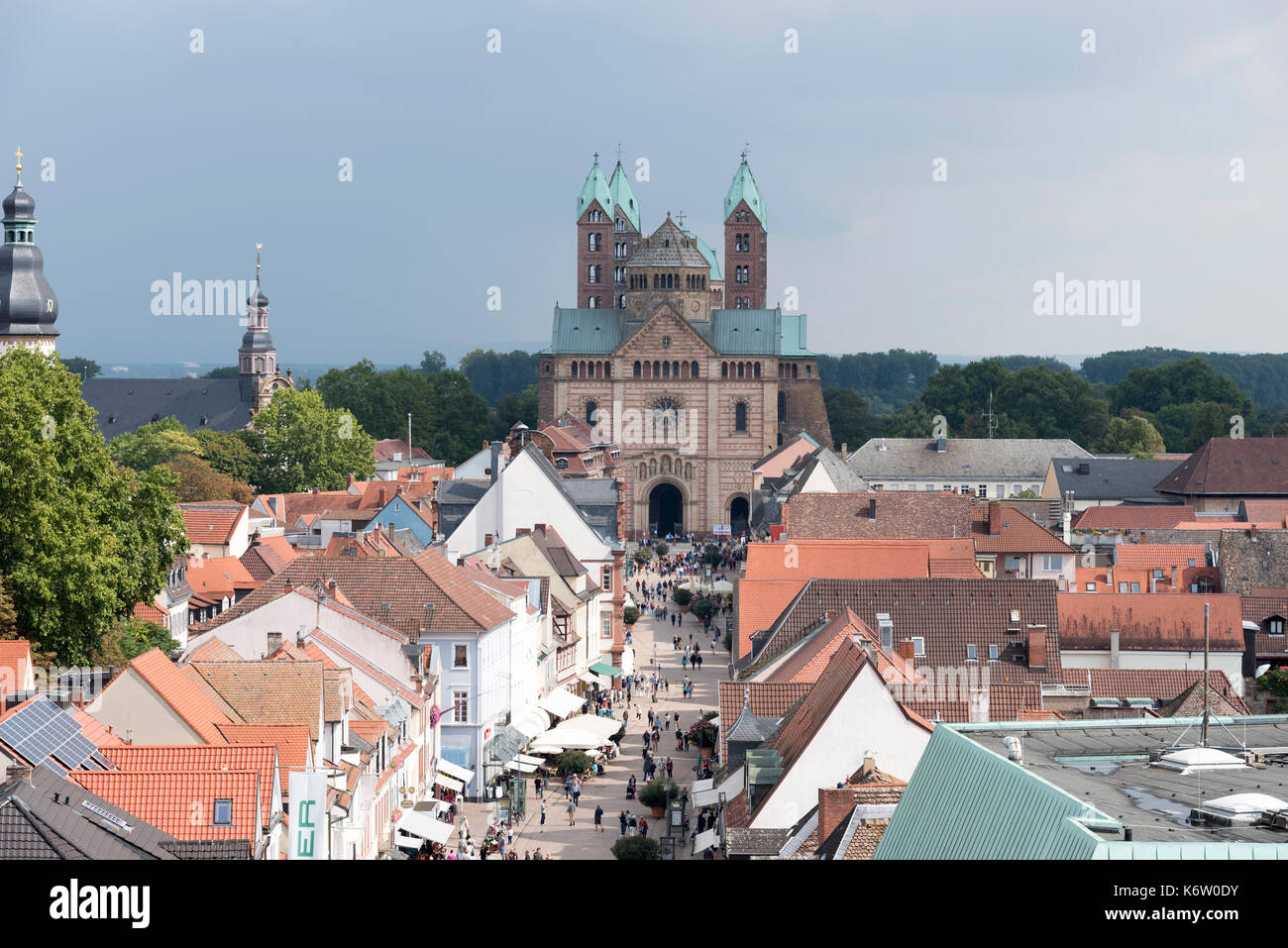 Speyer, GER, Rheinland-Pfalz - September 02, Speyer von Oben, Altpörtel Aussichtsplattform . Im ...