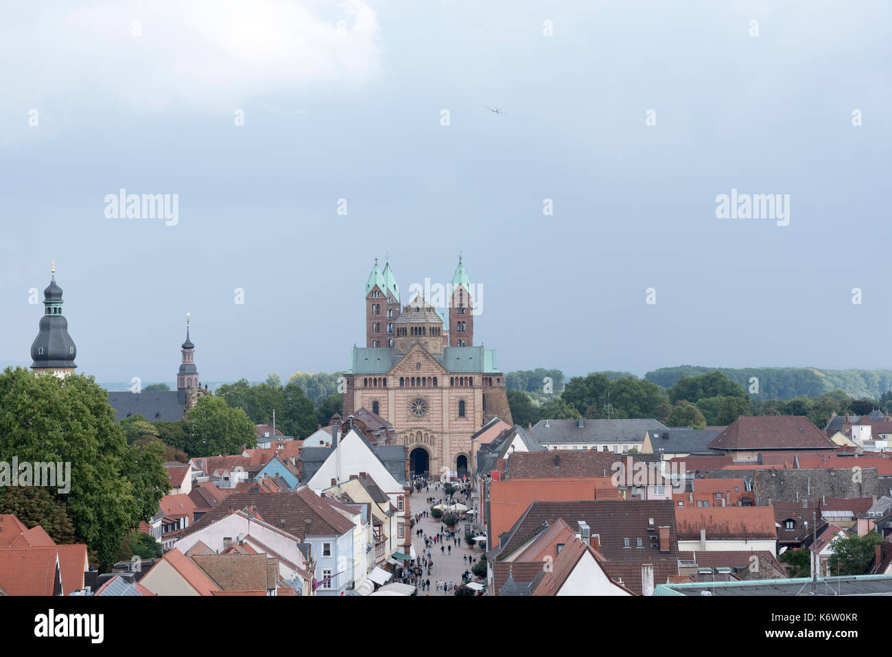 Speyer, GER, Rheinland-Pfalz - September 02, Speyer von Oben, Altpörtel Aussichtsplattform . Im ...