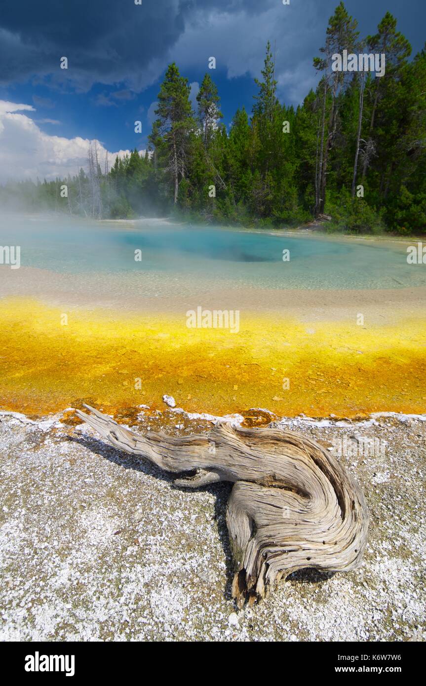 Natural pool in Yellowstone National Park, United States Stock Photo ...