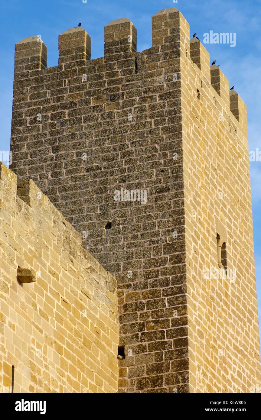 Castle in Sadaba with beauty sky in Saragossa, Aragon, Spain Stock ...