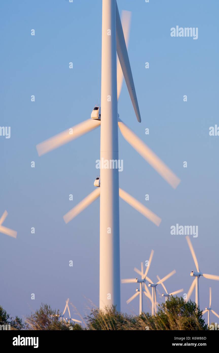 group of windmills for electric power production Stock Photo - Alamy