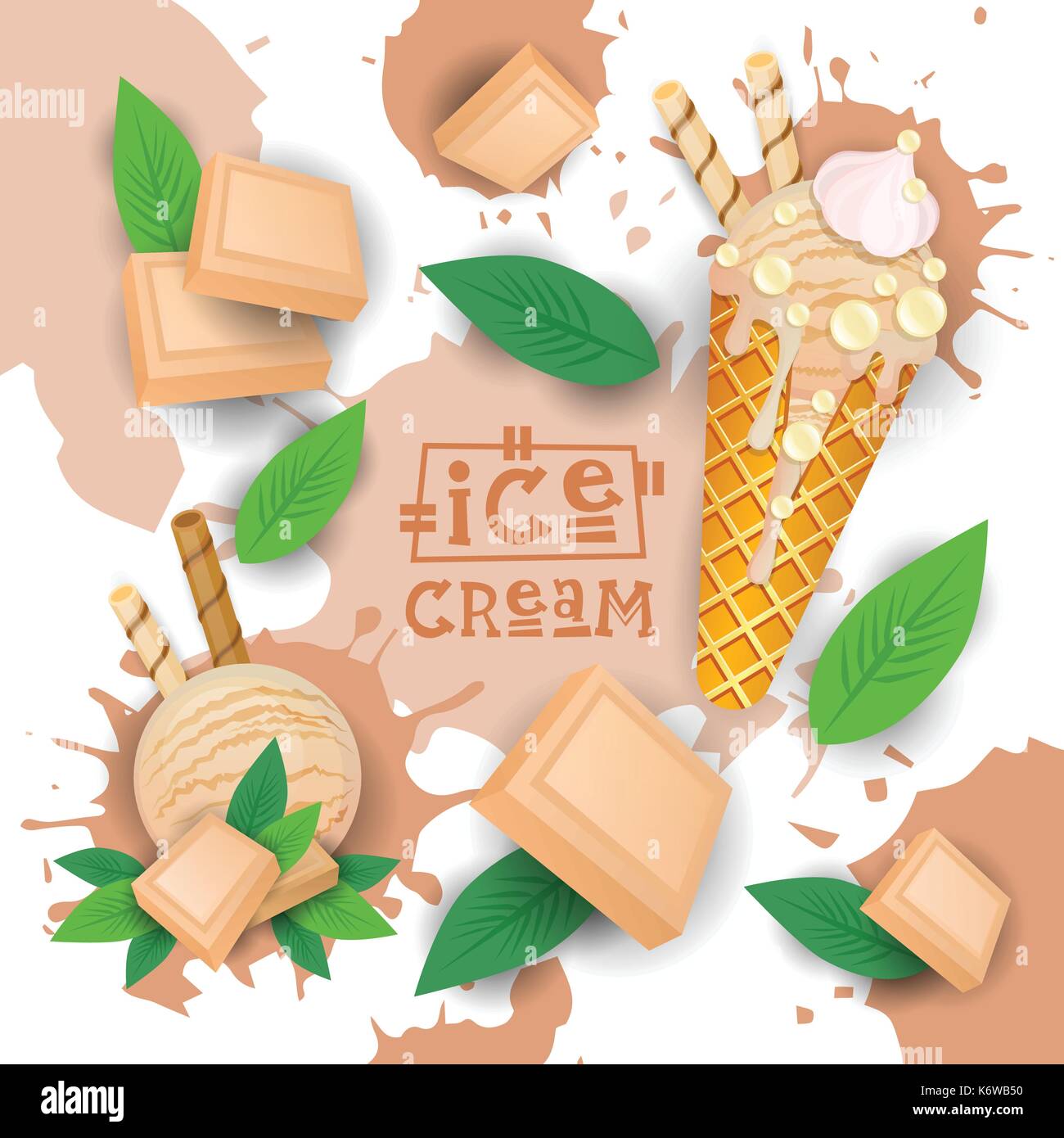 Classic ice cream cone Stock Vector Images - Alamy