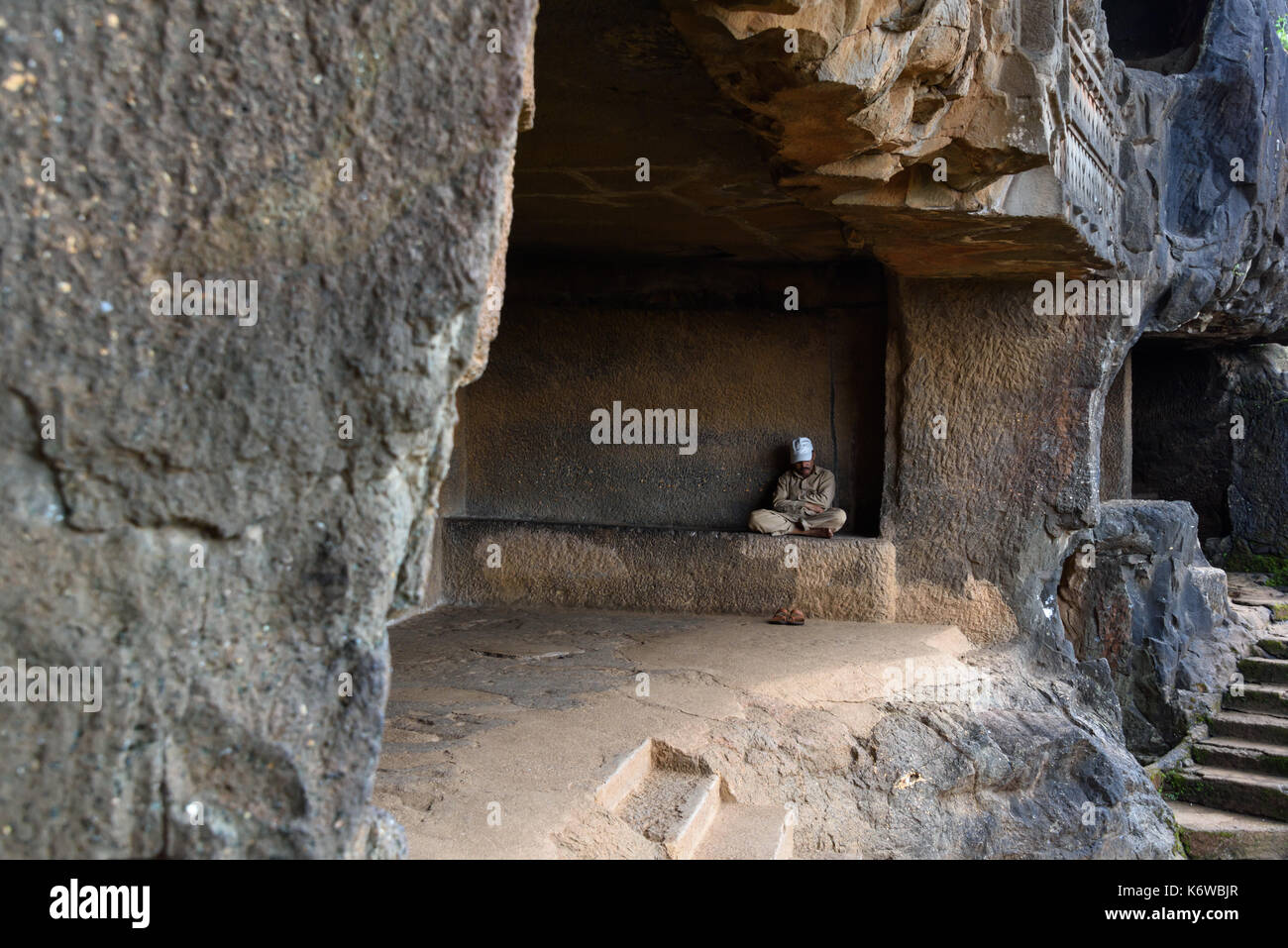 Security Guard at Bhaja Caves, Maharashtra, India Stock Photo - Alamy