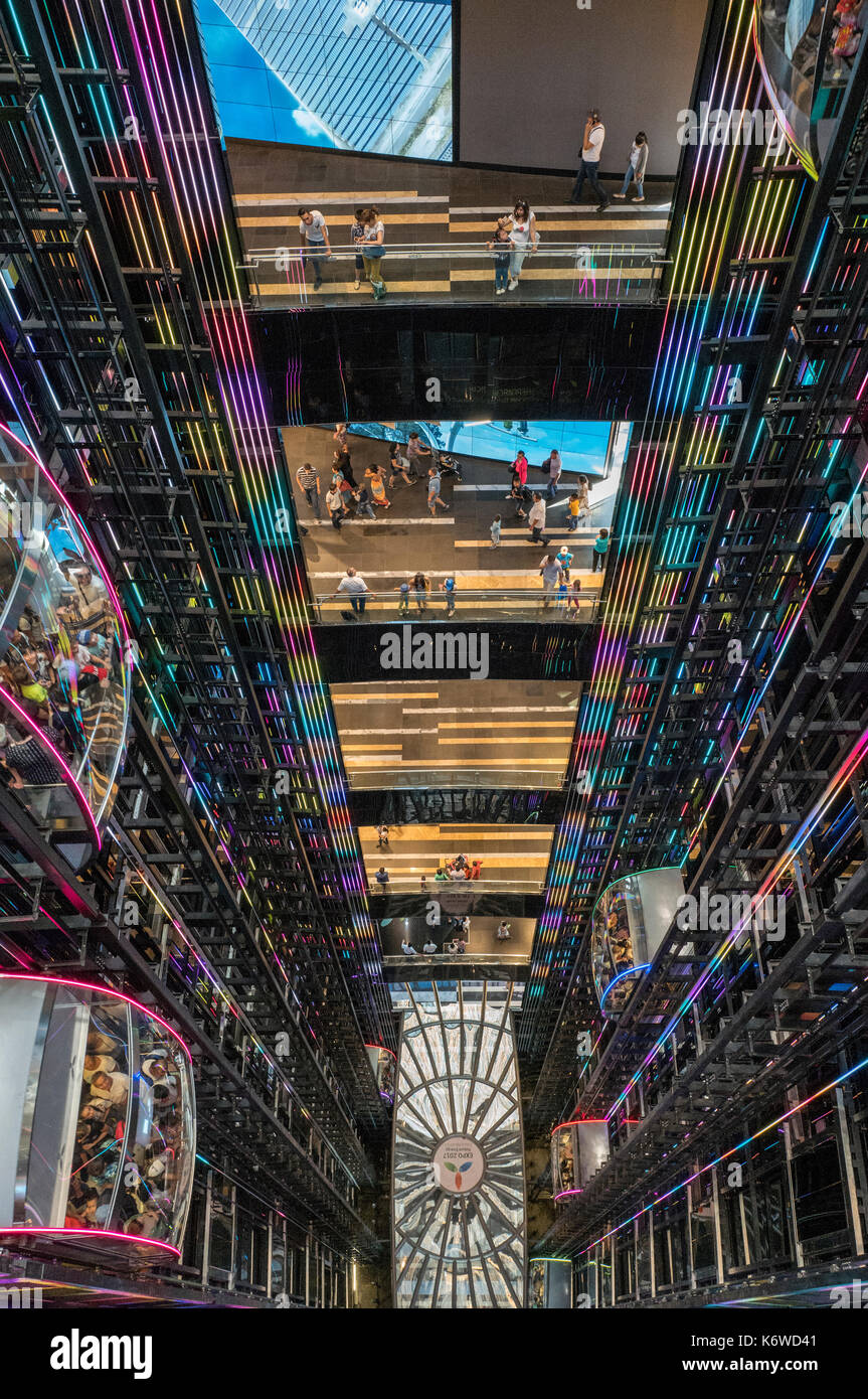 Elevators in Kazakhstan pavilion at Expo 2017, Astana Stock Photo - Alamy