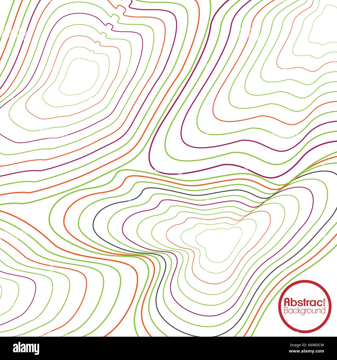 Abstract Map of Topographic Lines Background - Vector Illustration ...