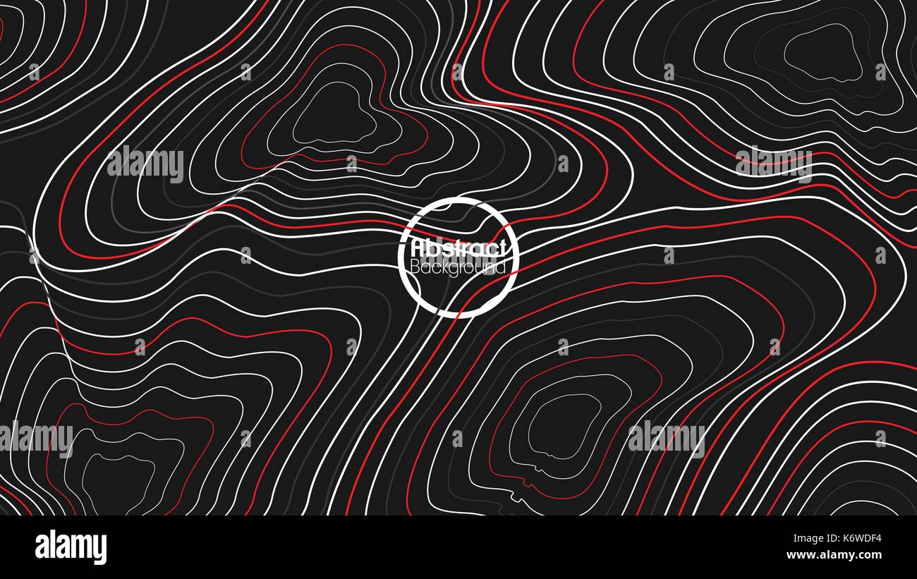 Abstract Map of Topographic Lines Background - Vector Illustration ...
