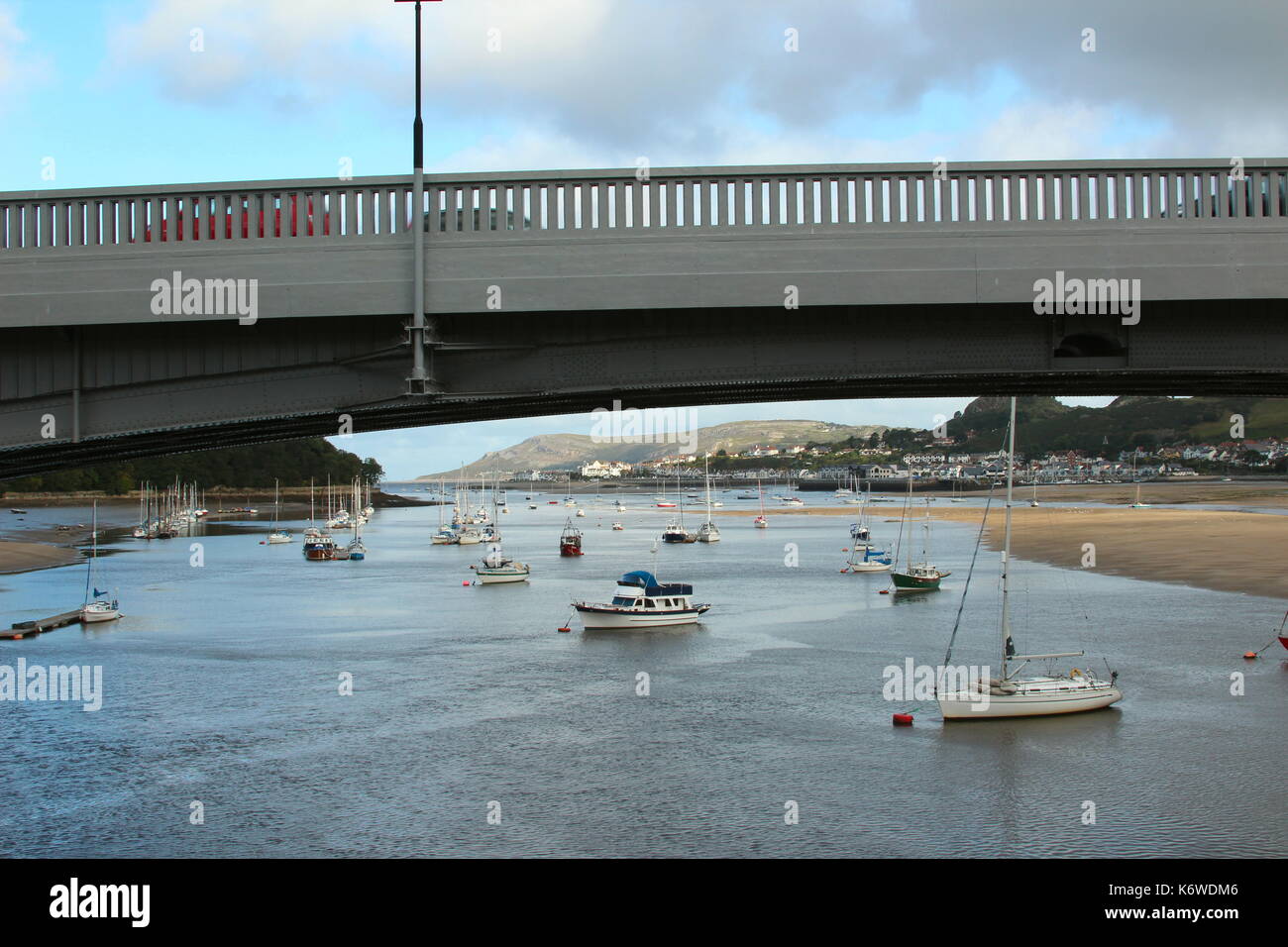 Conwy suspension bridge in wales. Built by Thomas Telford in 1822-26 ...