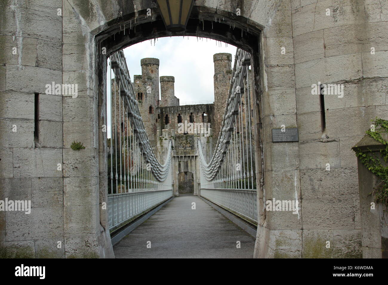 Conwy suspension bridge in wales. Built by Thomas Telford in 1822-26 ...