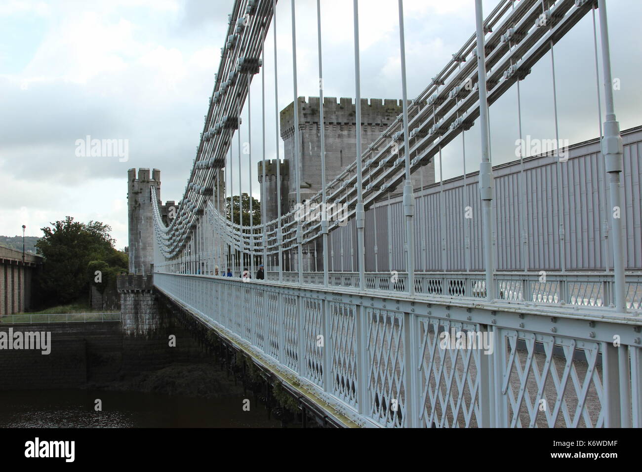 Conwy suspension bridge in wales. Built by Thomas Telford in 1822-26 ...