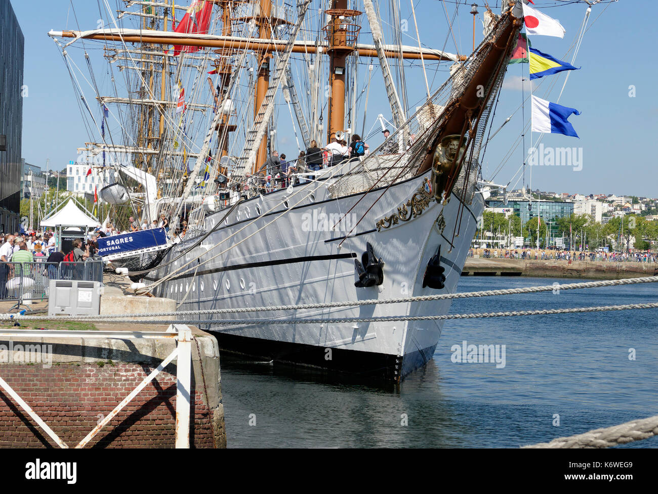 Tall ship Sagres III, three-masted barque, launched : 1937, homeport ...