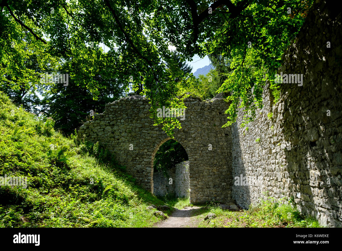 Castle ruin werdenfels near garmisch partenkirchen hi-res stock ...