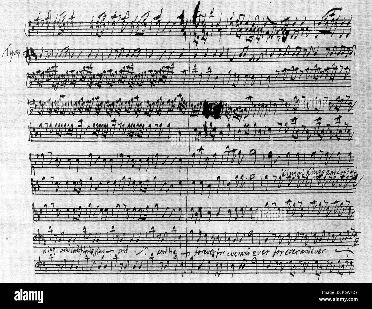 George Frideric Handel - page of hand-written score for the German ...