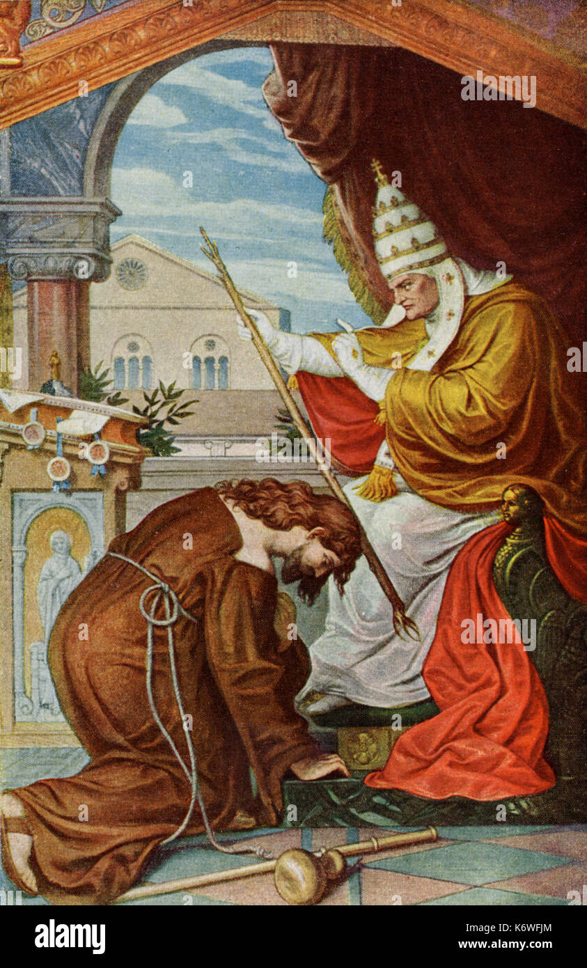 Tannhäuser-opera by Richard Wagner. 'Tannhäuser als Büsser beim Papst ...