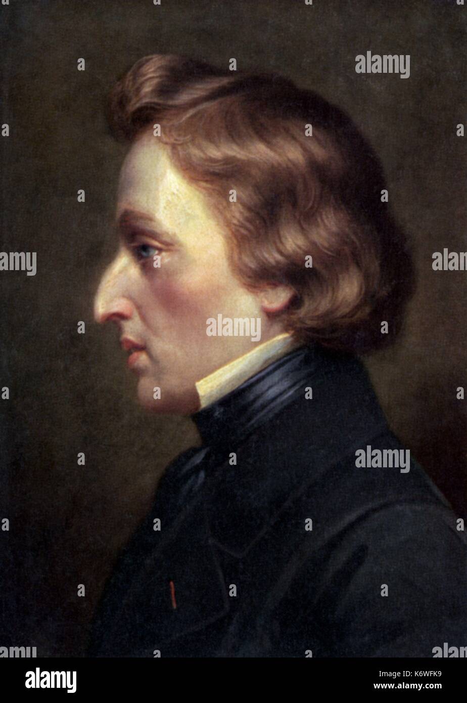 Frédéric Chopin - profile portrait of the Polish composer 1 March 1810 ...