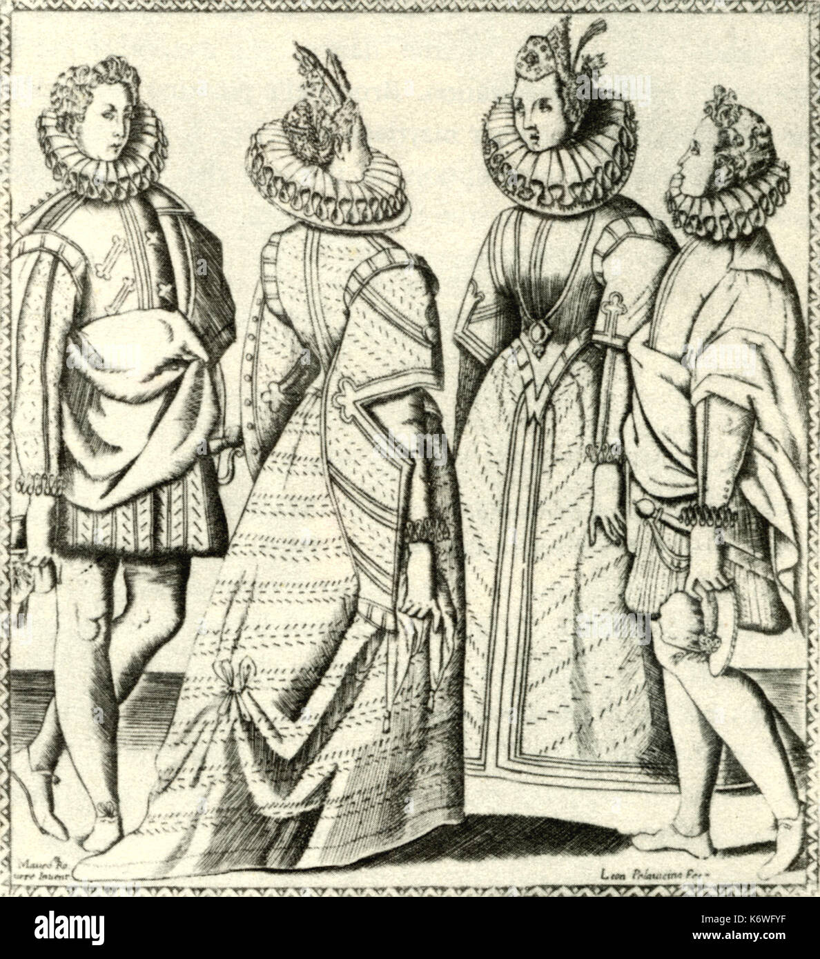 16th century engraving after Giovanni Mauro della Rovere showing two ...