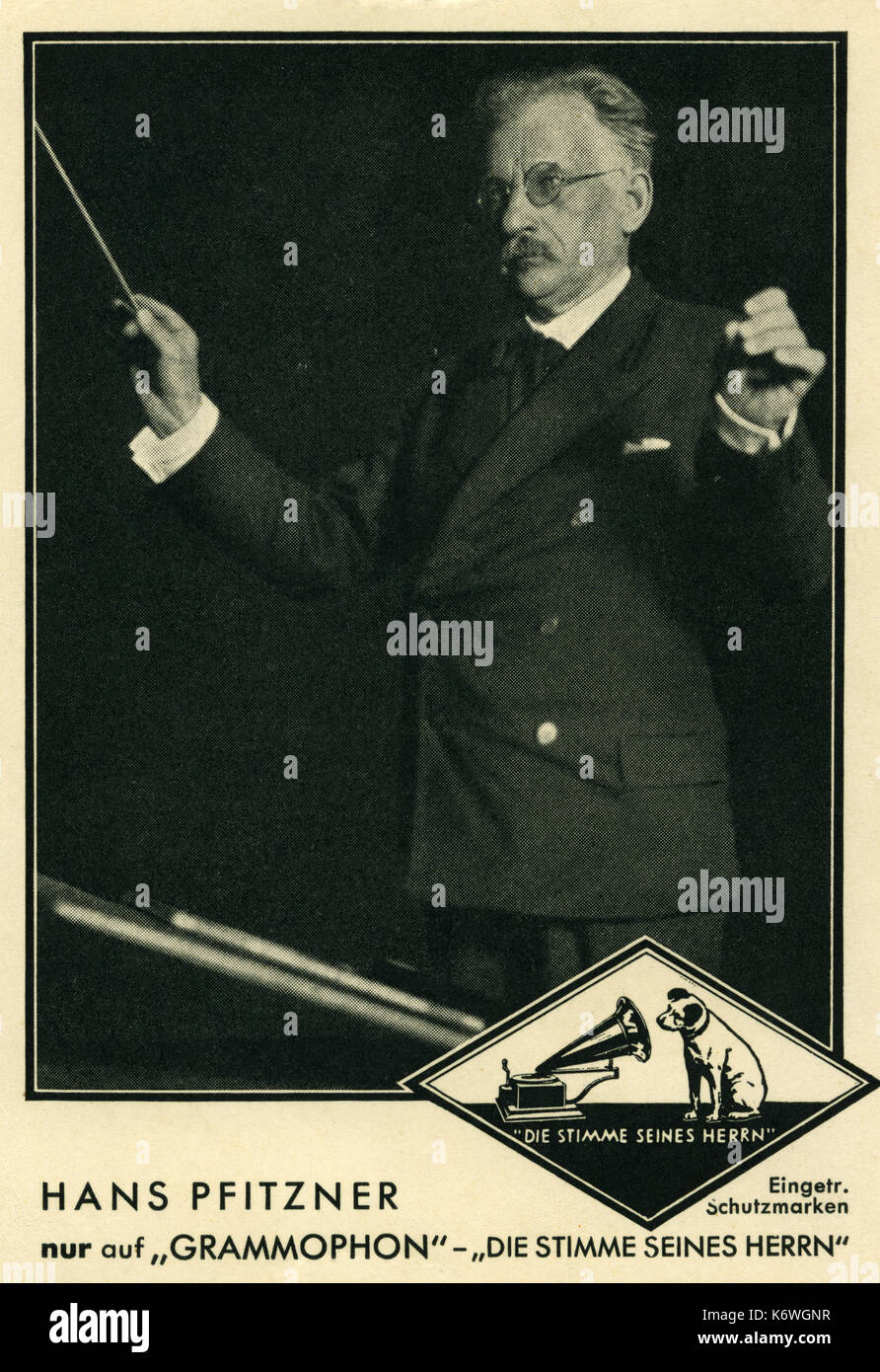 Hans Pfitzner conducting with baton. Gramophone. HMV. German composer ...