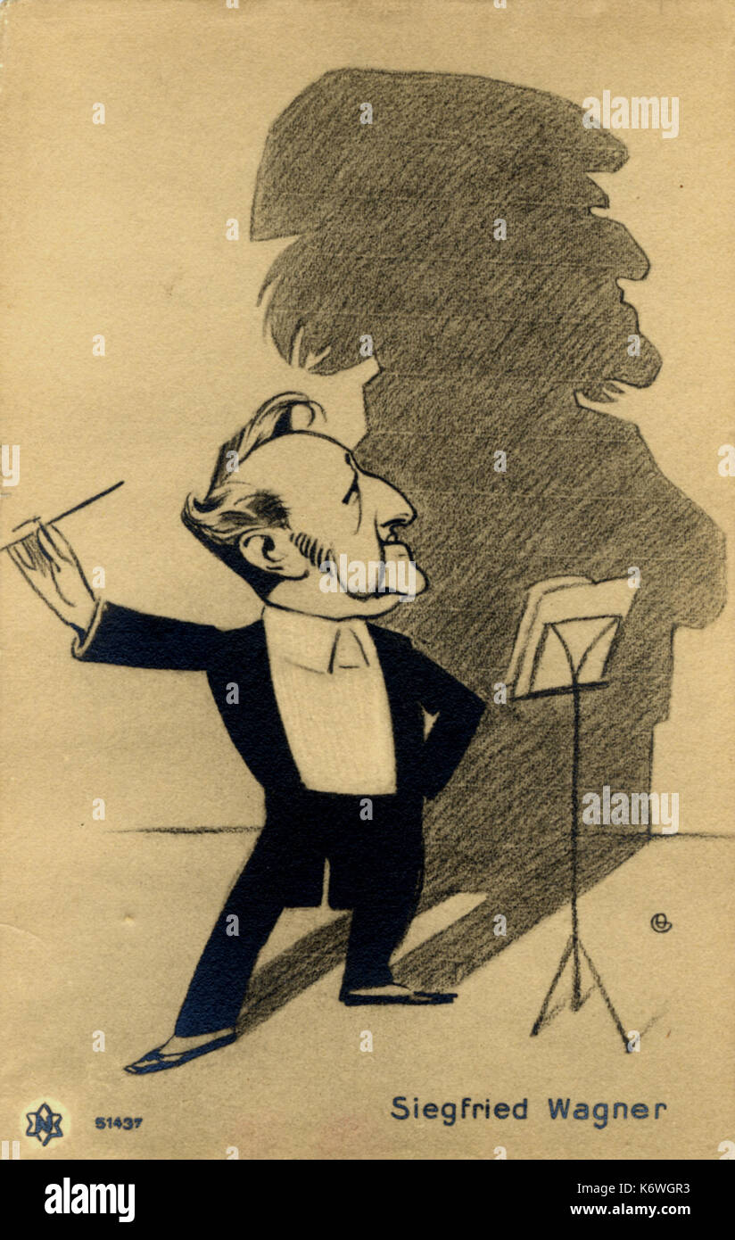 Siegfried Wagner caricature. German composer & conductor (1869-1930 ... Siegfried Wagner caricature. German composer & conductor (1869-1930 ...