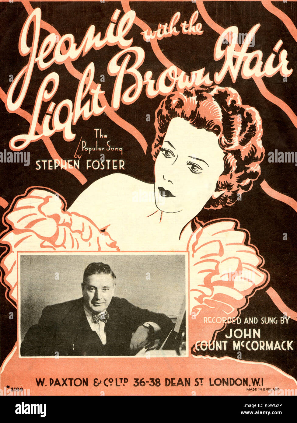 FOSTER, Stephen - Score cover for "Jeanie with the light brown hair ...