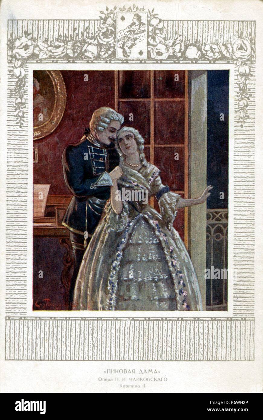 Tchaikovsky 's opera Queen of Spades. Scene with Hermann & Lisa by S ...