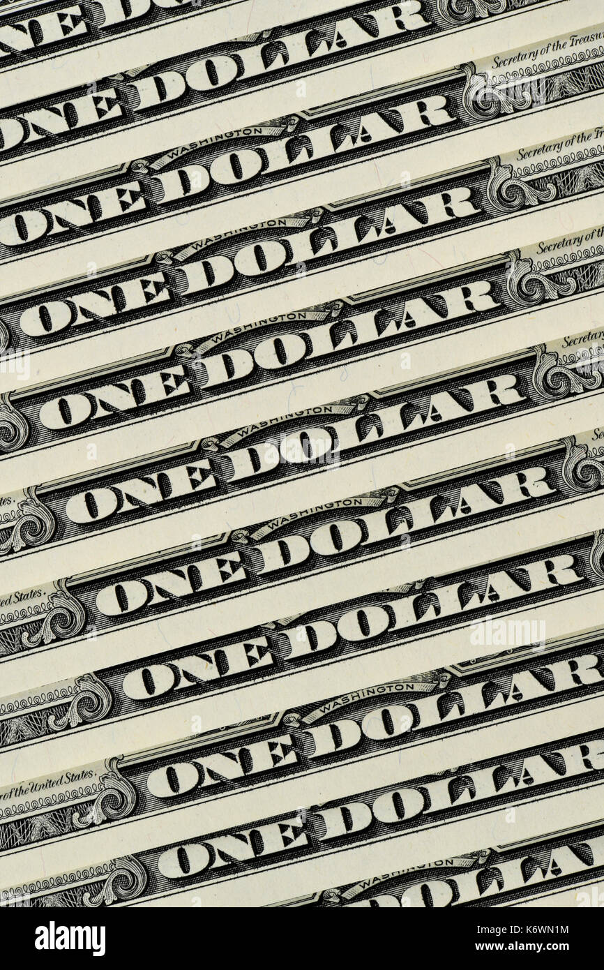 Several one US dollar banknotes, lettering on banknote One dollar Stock ...