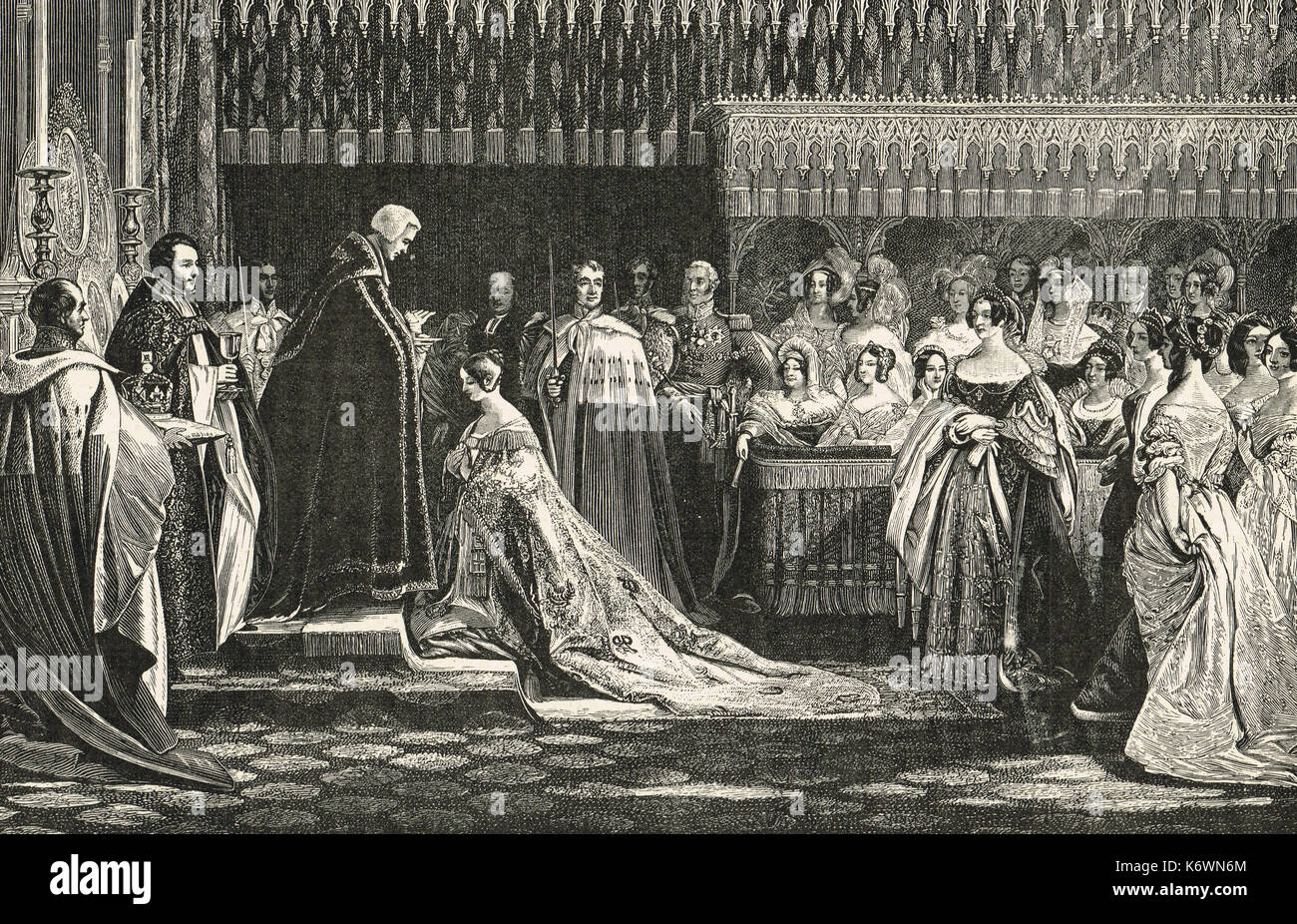 Coronation of Queen Victoria, 28 June 1838, Victoria receiving the ...