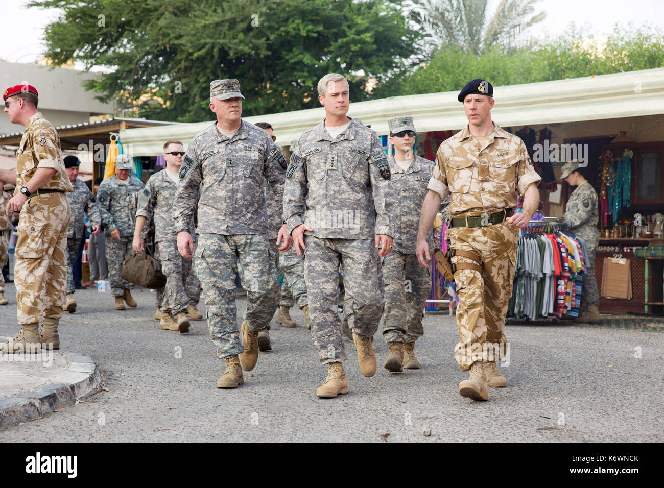WAR MACHINE, from left, in gray, Anthony Michael Hall, Brad Pitt, John ...