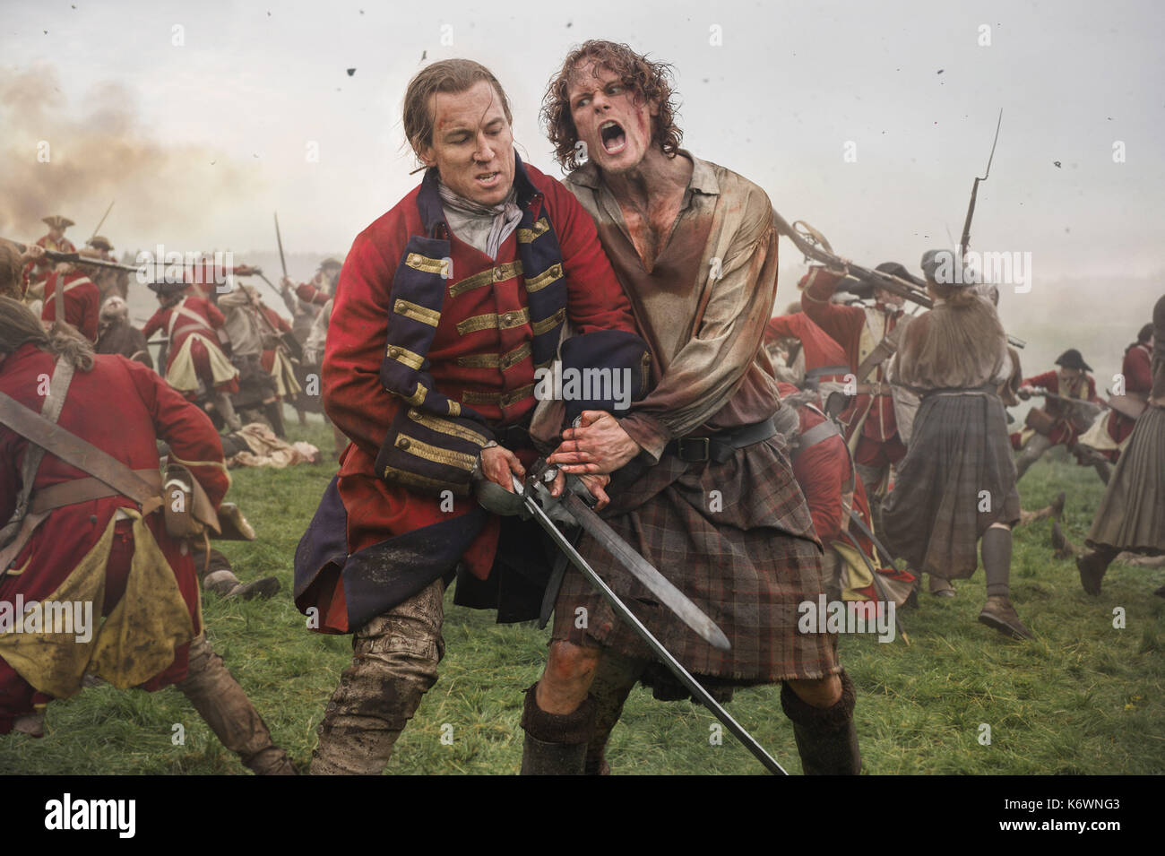 OUTLANDER, l-r: Tobias Menzies, Sam Heughan in 'The Battle Joined ...
