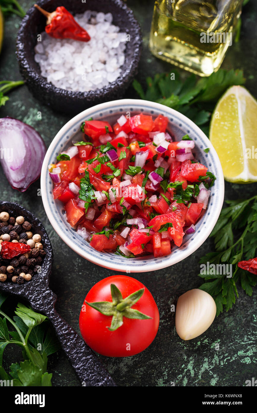 Traditional mexican tomato salsa sauce Stock Photo - Alamy