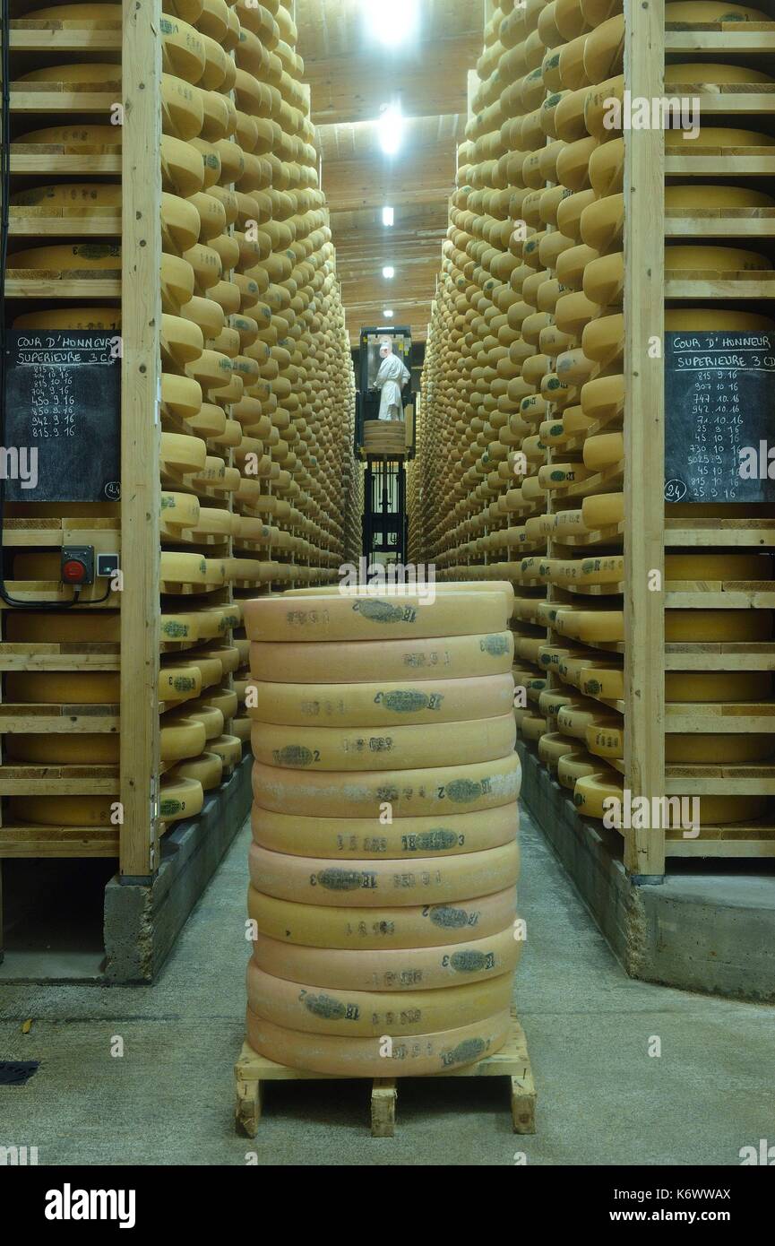 Cheese wheels comte hi-res stock photography and images - Alamy