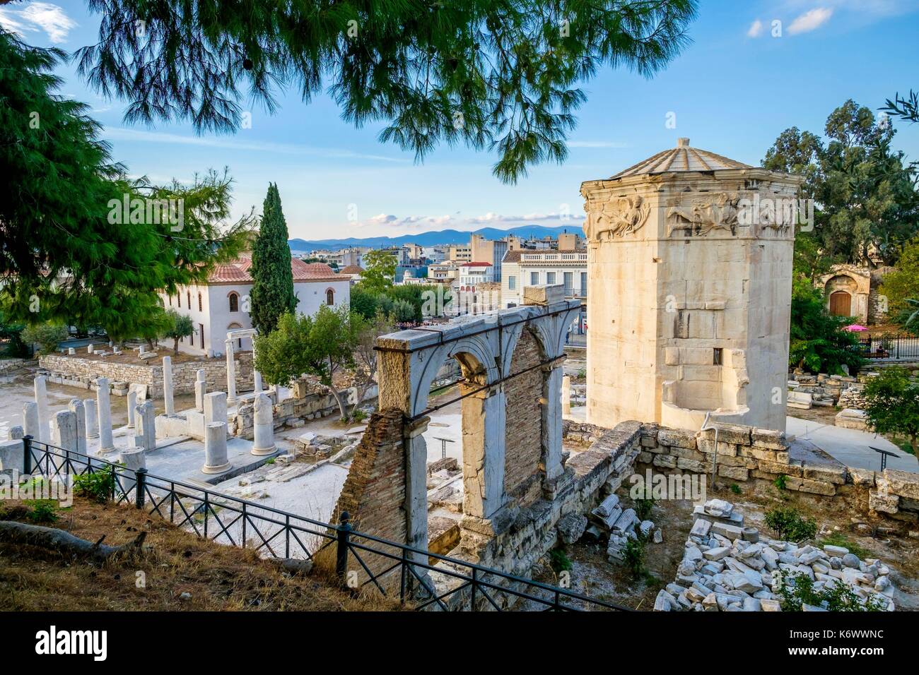 Greece, Athens, Plaka district, roman Agora, the Tower of the Winds ...