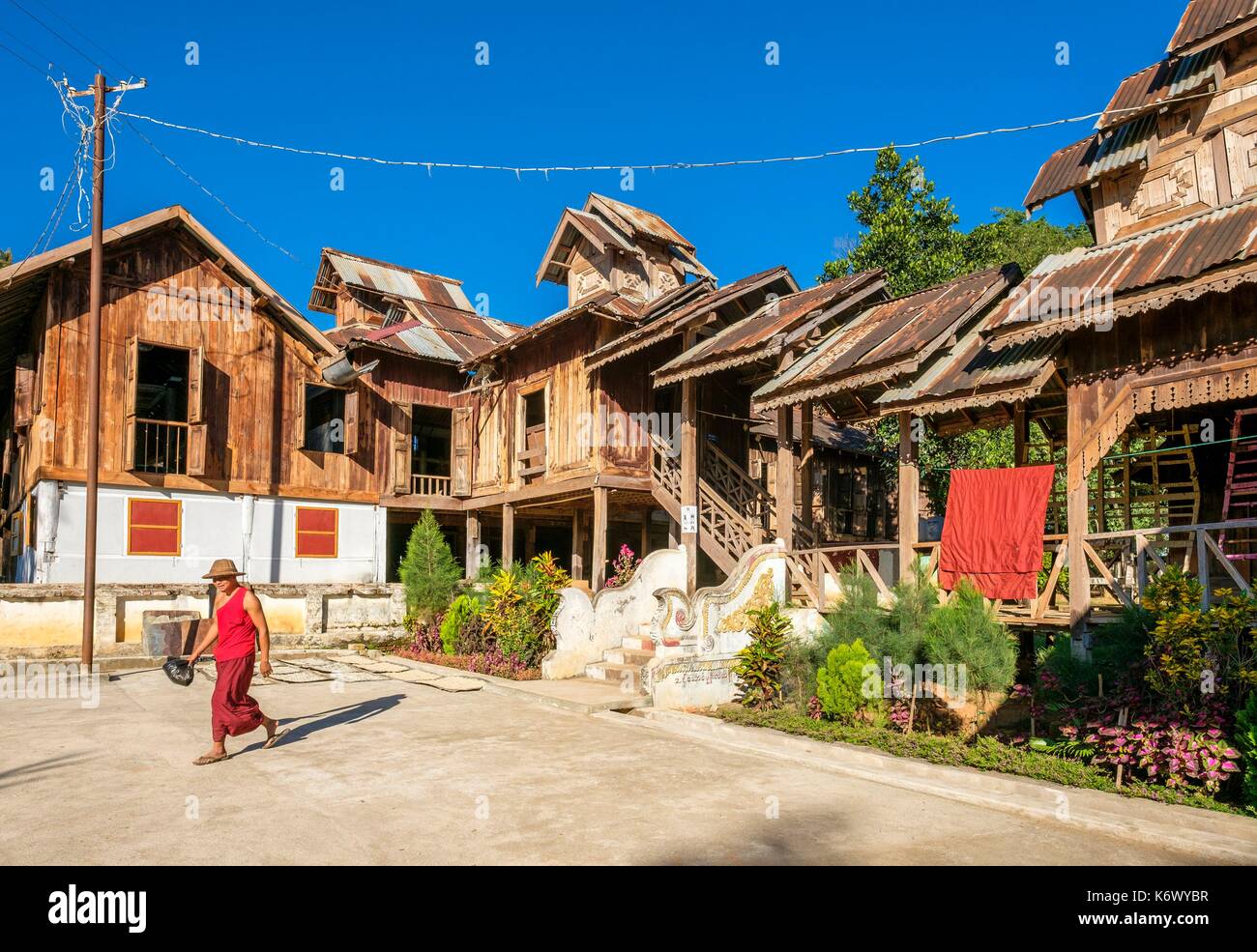 Myanmar (Burma), Shan state, Hsipaw, Maha Nanda Kantha monastery (or ...