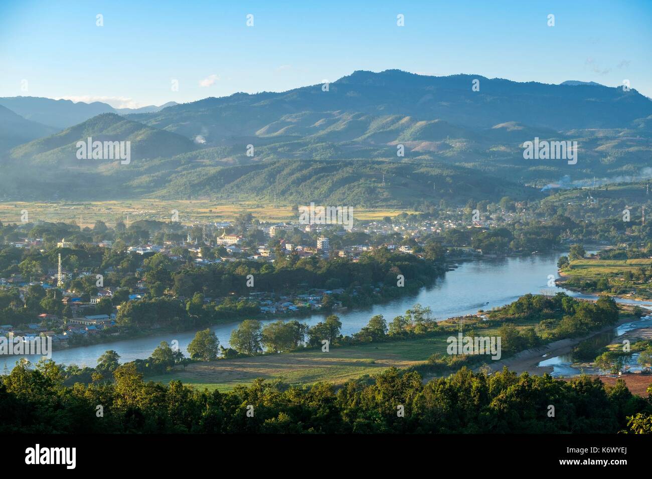 Myanmar (Burma), Shan state, Hsipaw, panorama from the hill of Teing ...