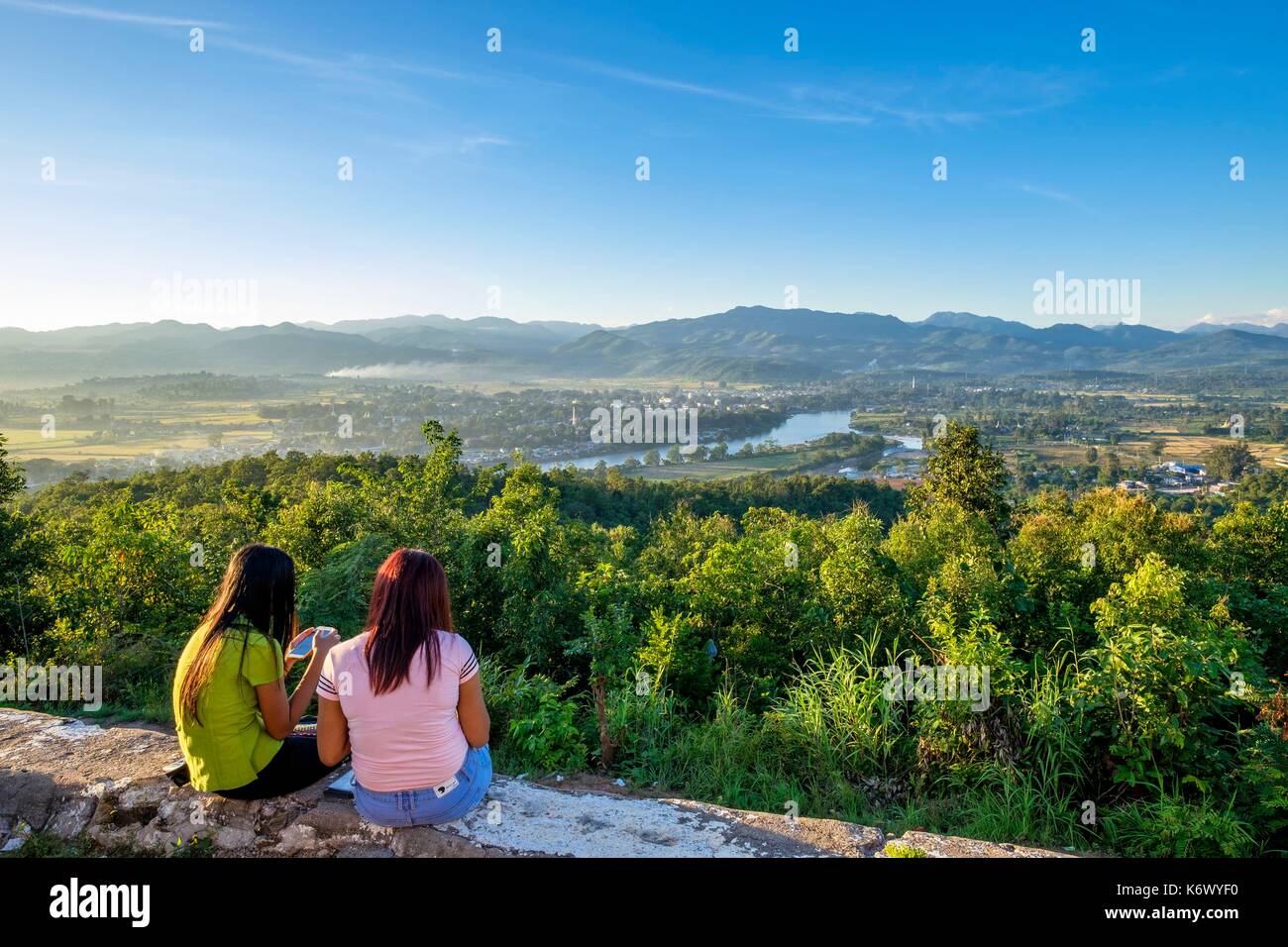 Myanmar (Burma), Shan state, Hsipaw, panorama from the hill of Teing ...